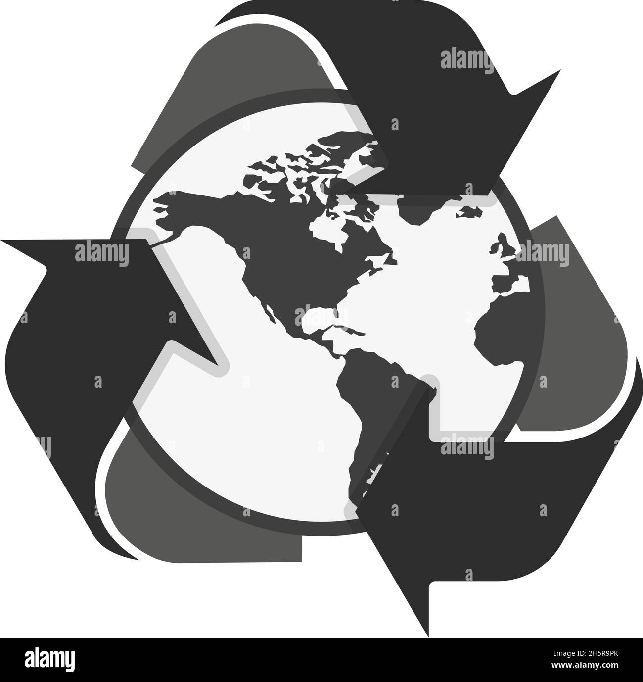 recycling planet earth concept isolate in flat, vector Stock Vector ...