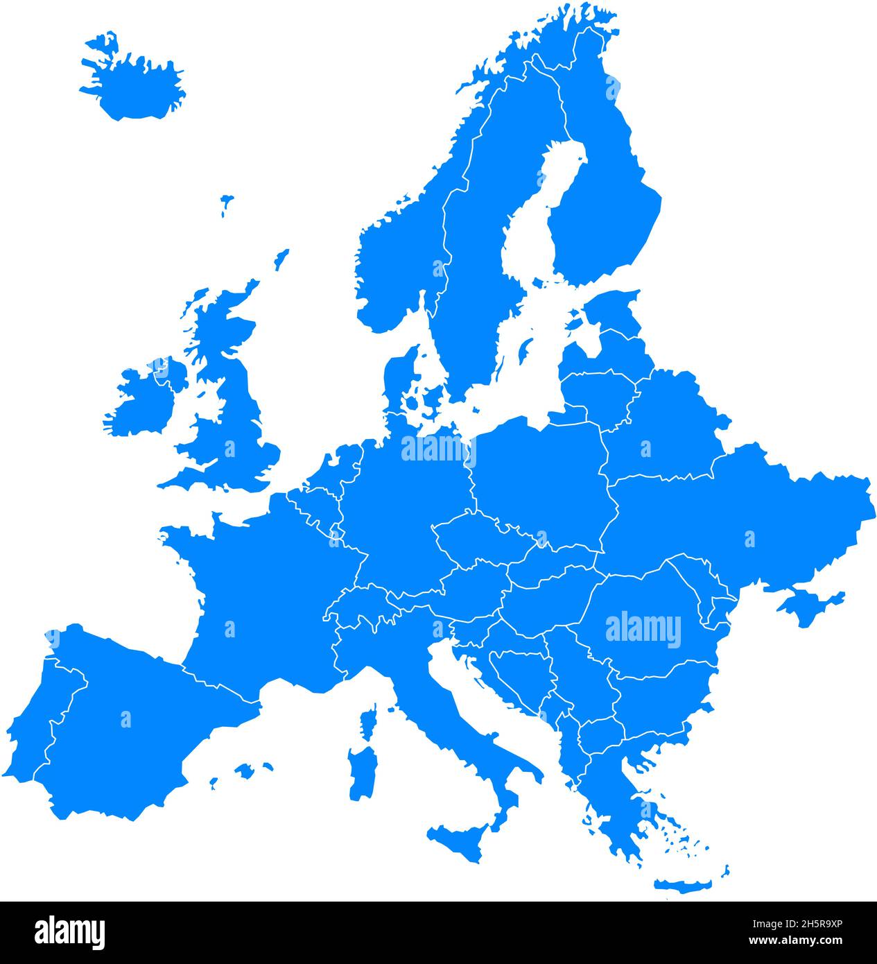 Greece map blue color Stock Vector Images - Alamy