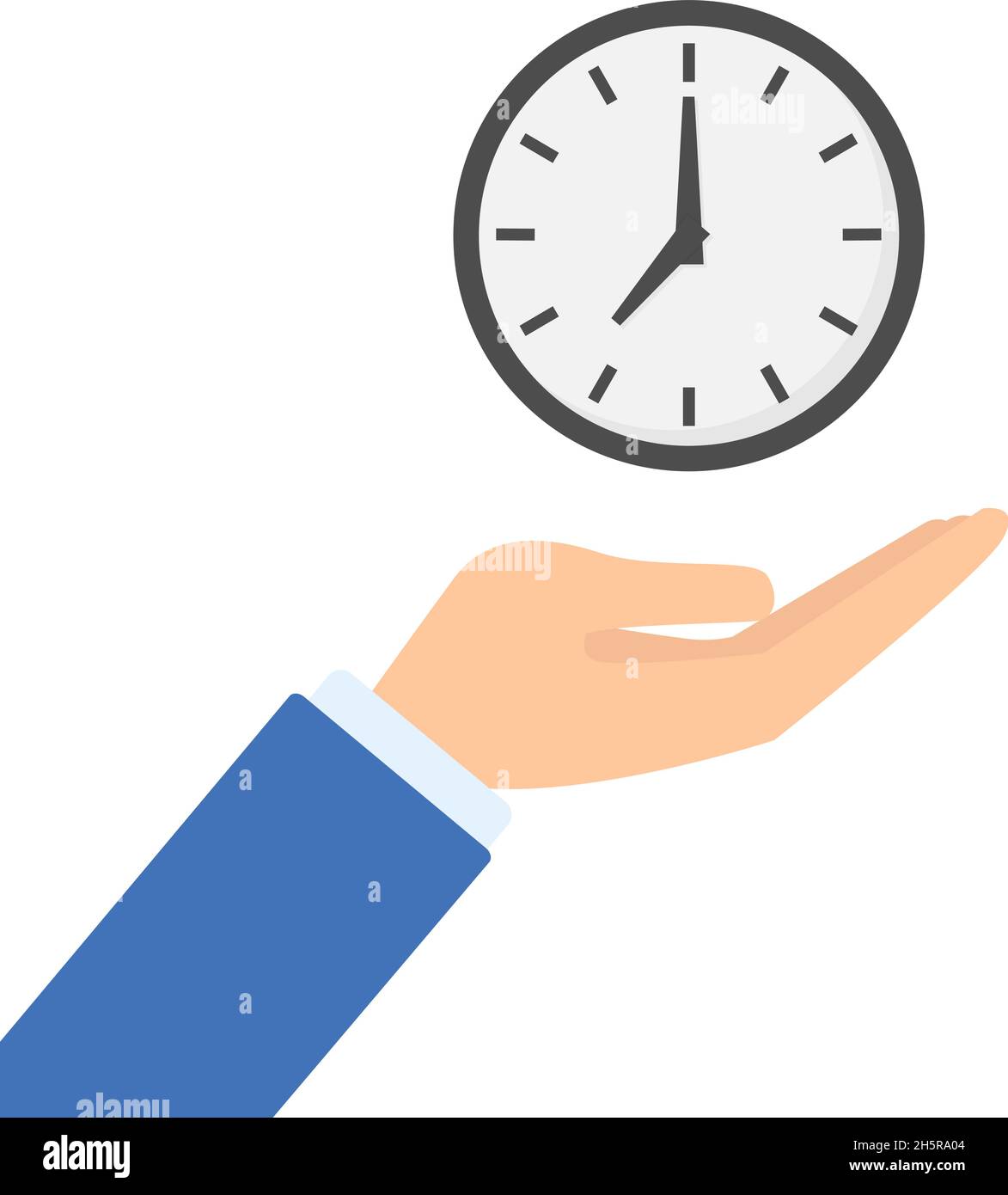 hand with time in flat style, vector illustration Stock Vector Image ...