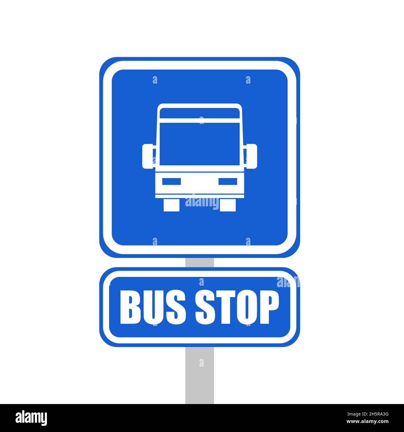 road sign bus stop color icon in flat style Stock Vector Image & Art ...
