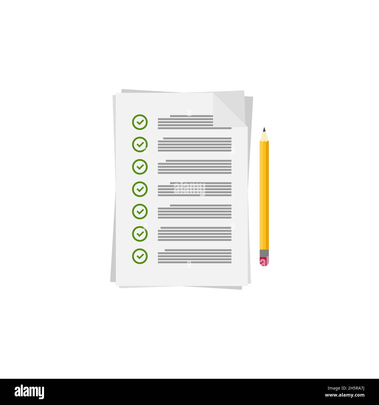 check sheet with pencil in flat style, vector Stock Vector Image & Art ...