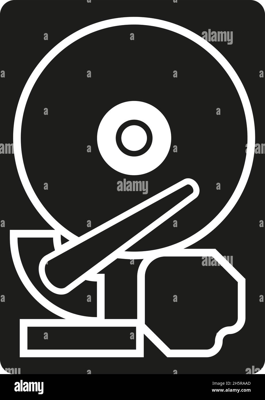 computer hard drive icon on white bacground, vector illustration Stock ...