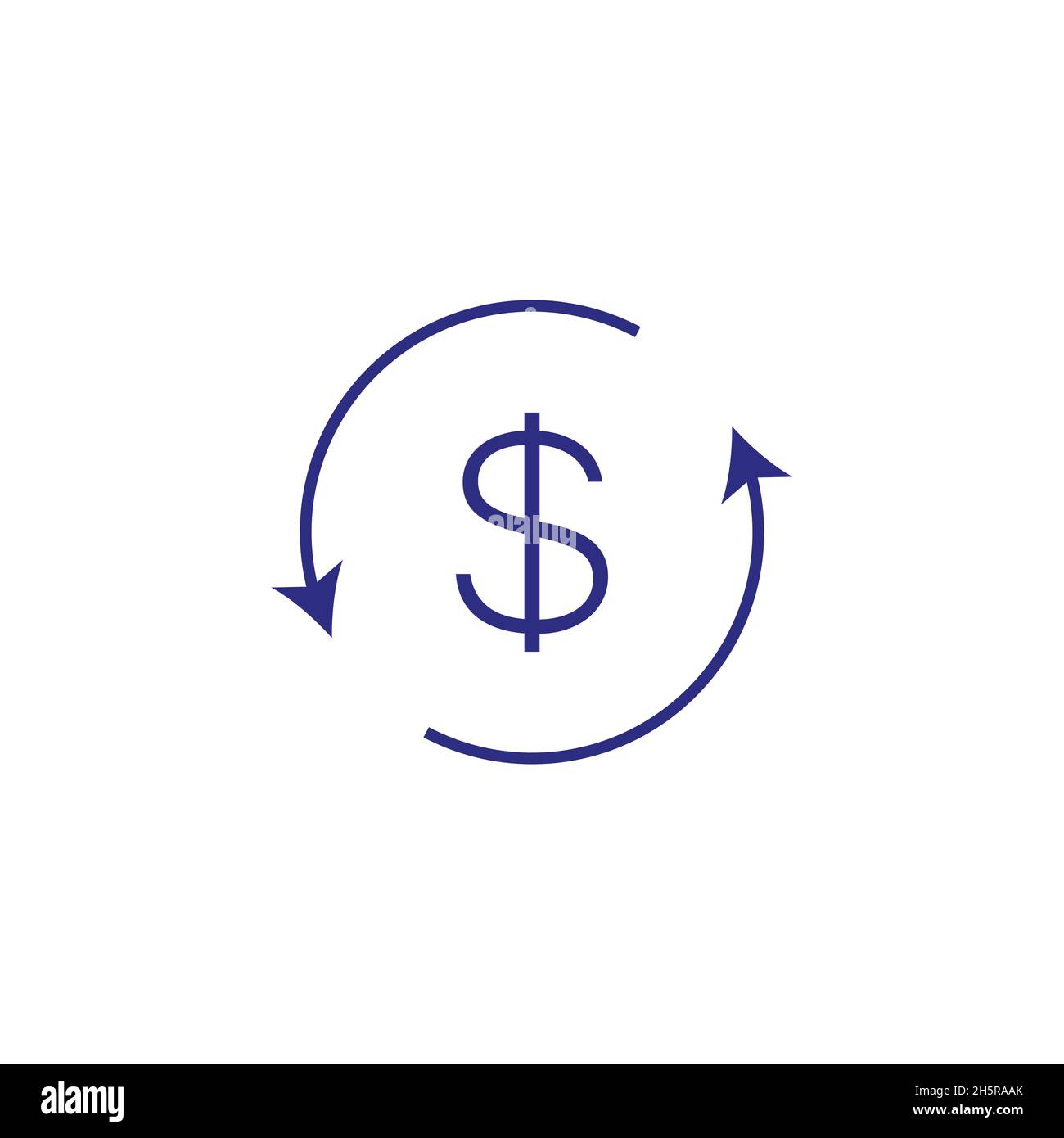 dollar symbol with arrow icon in flat, vector Stock Vector Image & Art ...