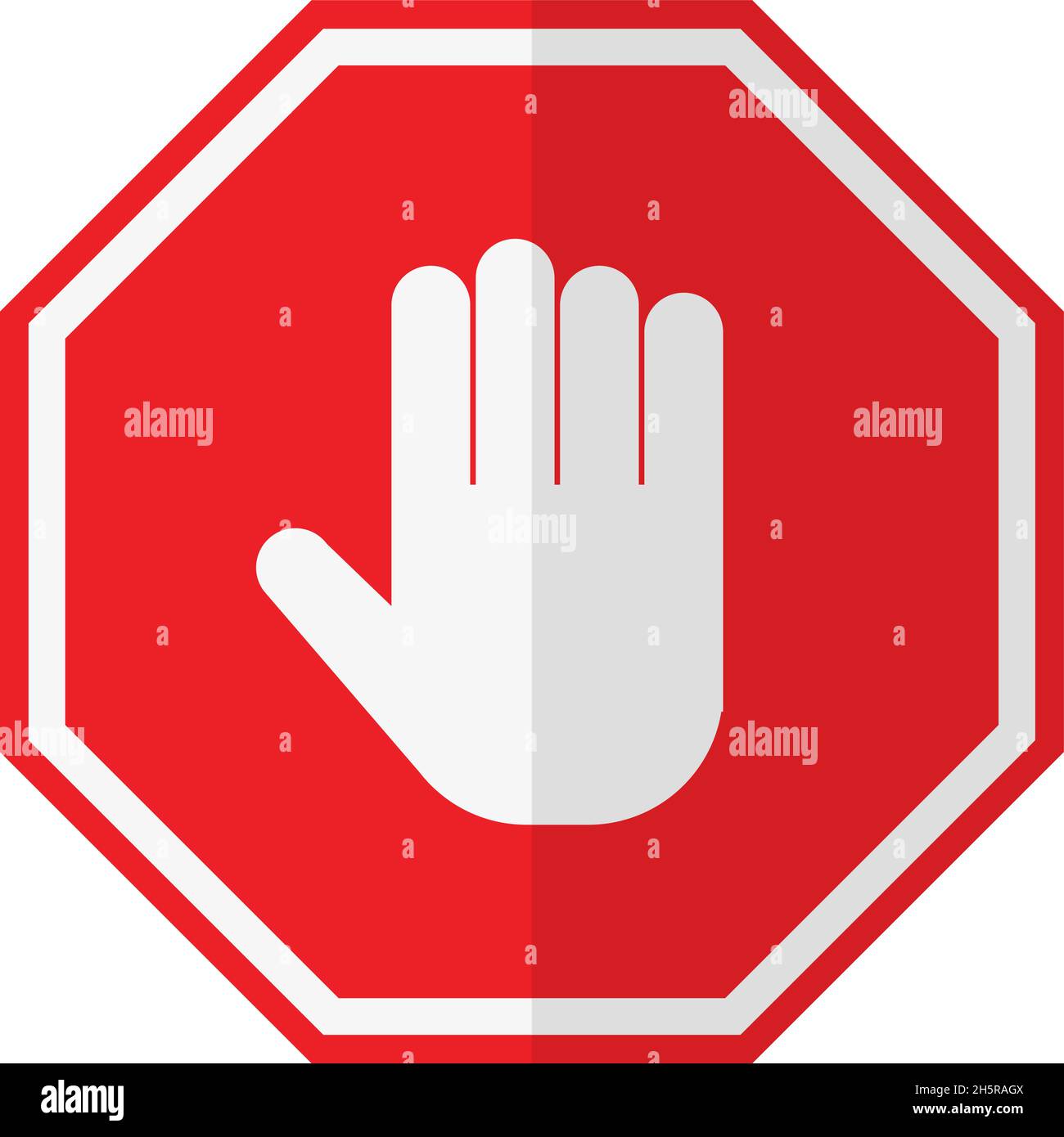 symbol stop hand in flat style, vector illustration Stock Vector Image ...
