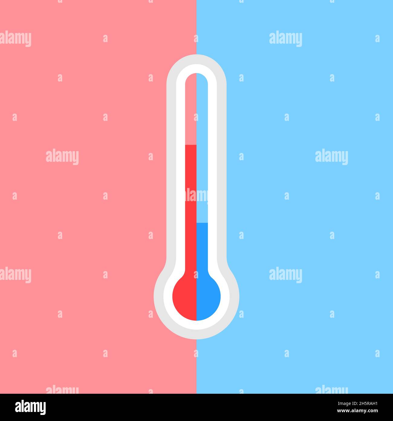 thermometer, hot and cold in flat style, vector illustration Stock ...
