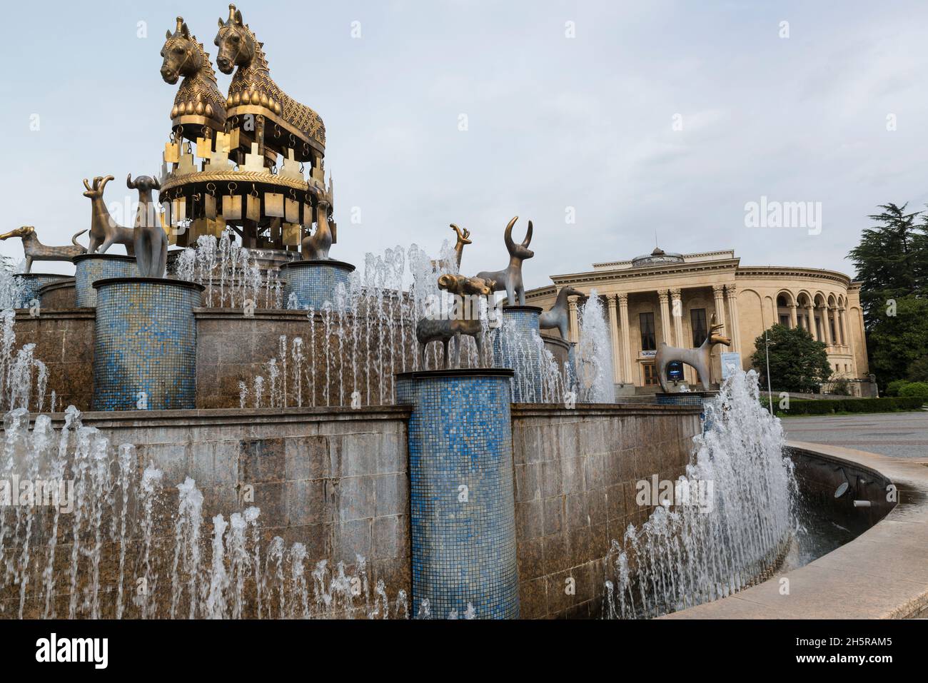 Colchis fountain and Meskhishvili Theatre in Kutaisi, Georgia, Eurasia ...