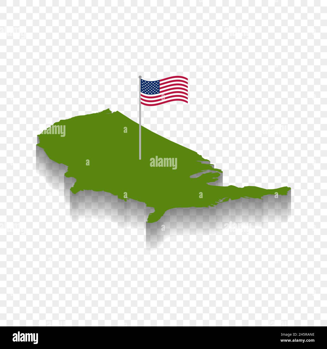 isometric map of America, USA country with flag, transparent background ...