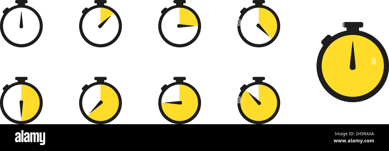 symbol timer set of icons in flat style, vector Stock Vector Image ...