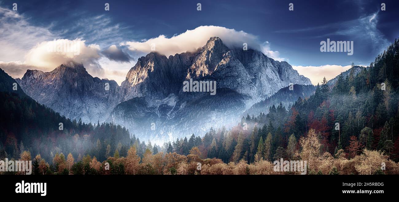 Triglav mountain peak at sunrise Stock Photo - Alamy