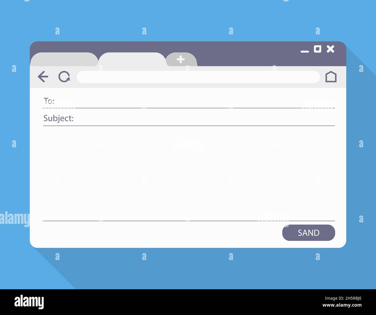 modern website template with window email for concept design, flat ...