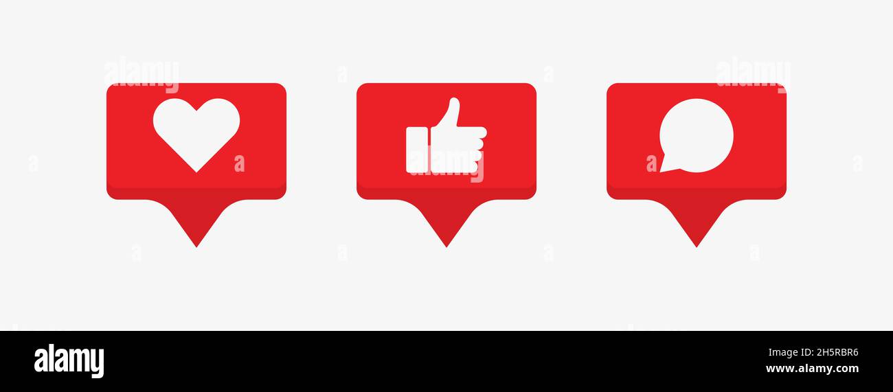 web template with counter isolated social comment, heart line icon ...