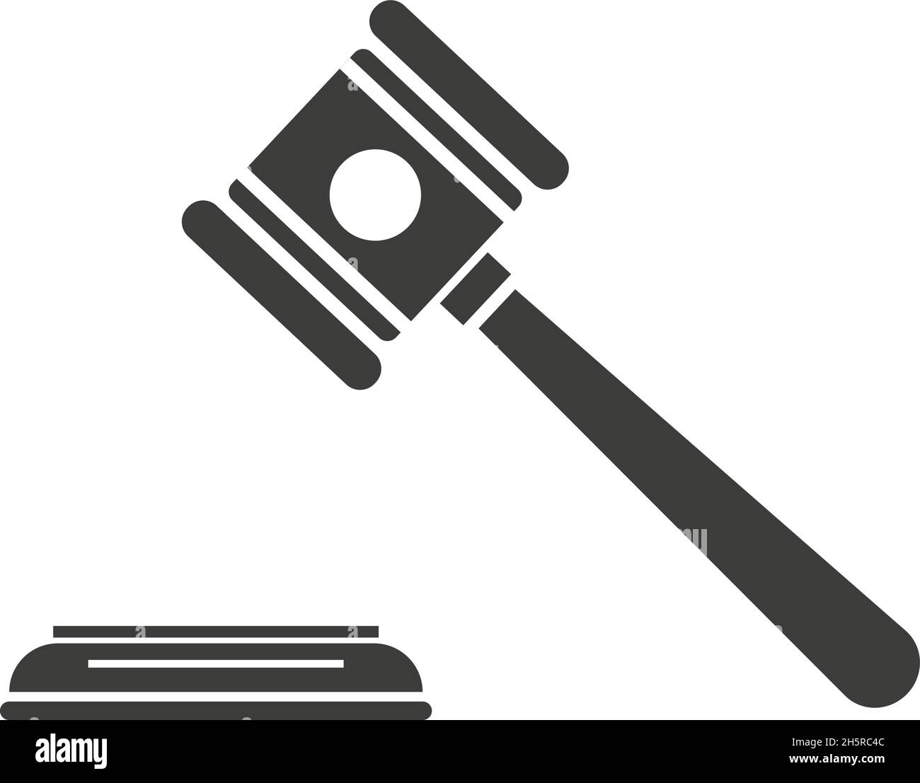 judicial system hammer icon on a white background, vector Stock Vector ...