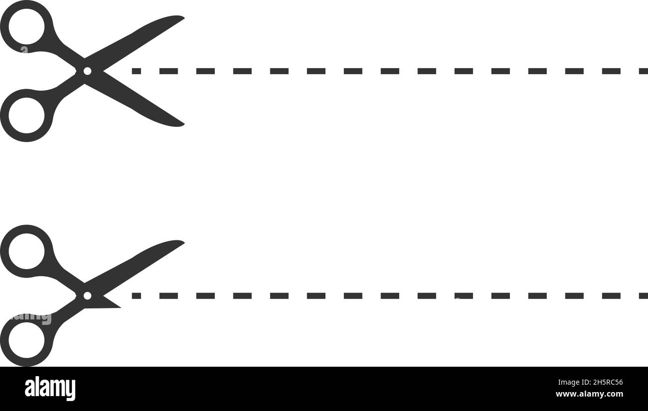 scissors cut icons on white background, vector illustration Stock ...