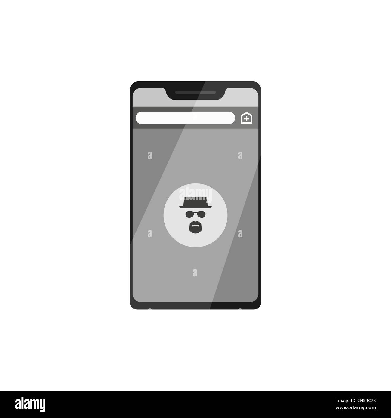 Incognito mode on phone, isolated vector sign symbol in flat Stock ...