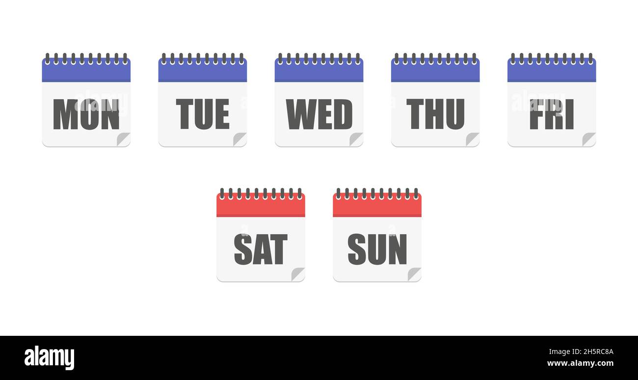Days week calendar. Week calendar icon. Planner template. Calendar ...