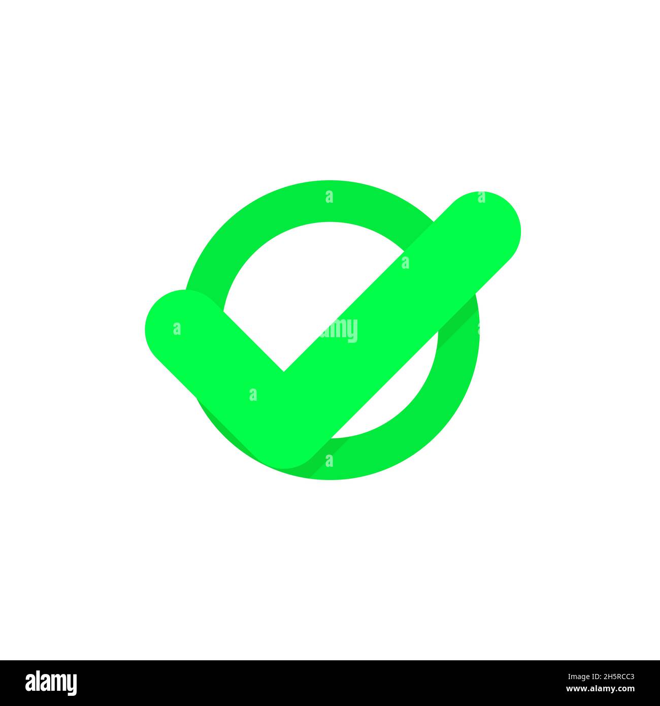 Green checkmark in flat style on white background. Vector isolated ...