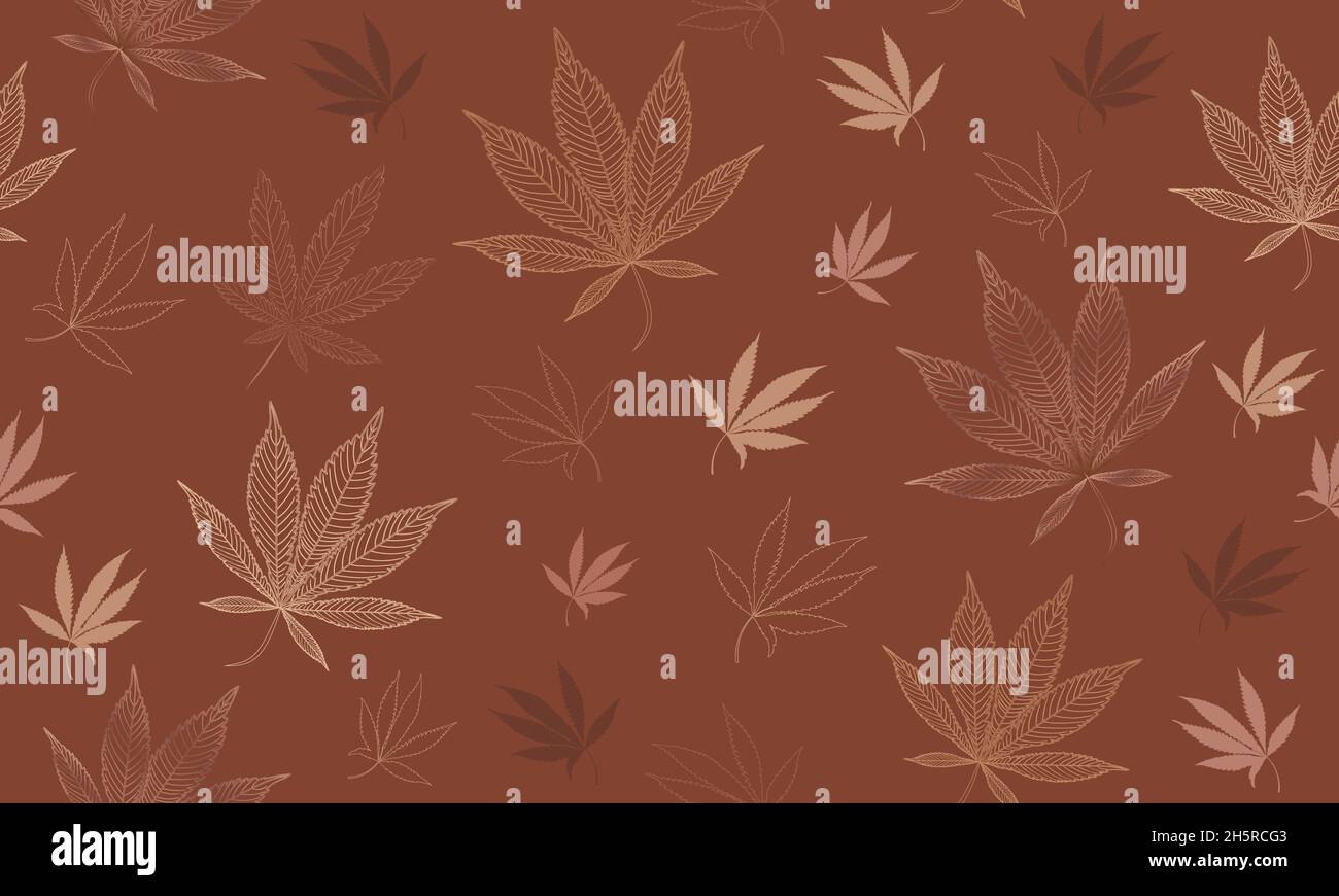 A Contemporary, Modern Seamless Cannabis, Cbd, Marijuana Pattern with ...