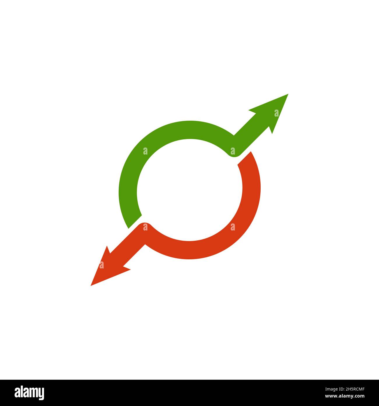 arrows in a circle graph, arrow vector illustration icon symbol in flat ...