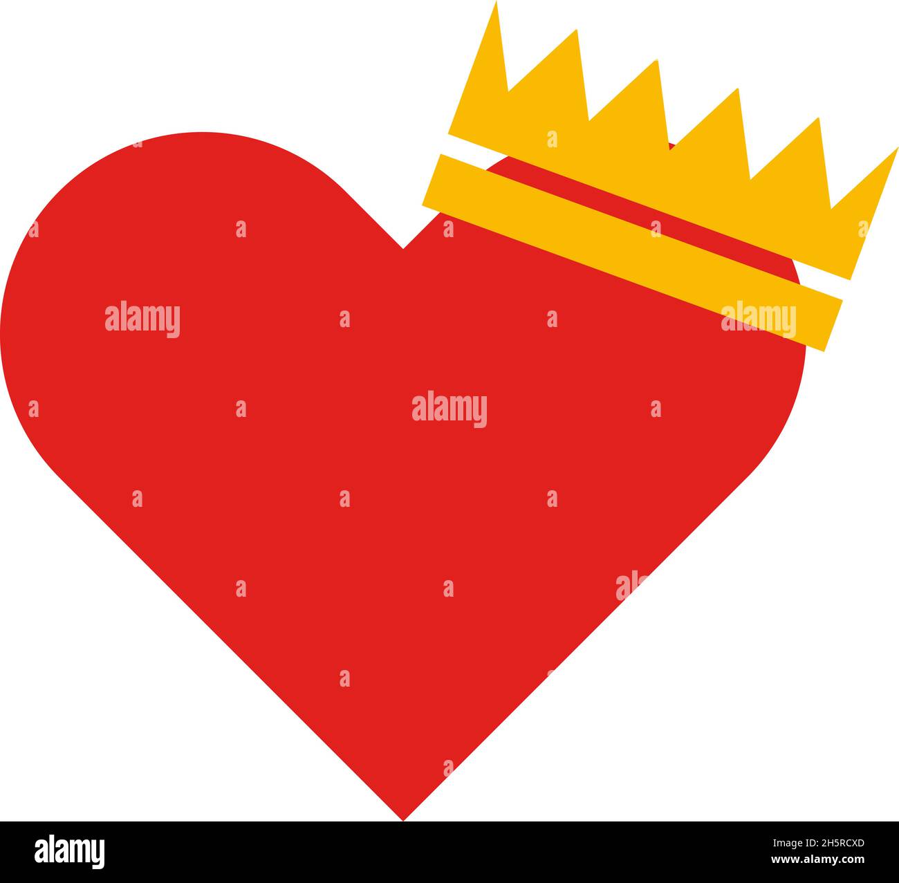 red heart with crown love romantic icon, simple vector illustration ...