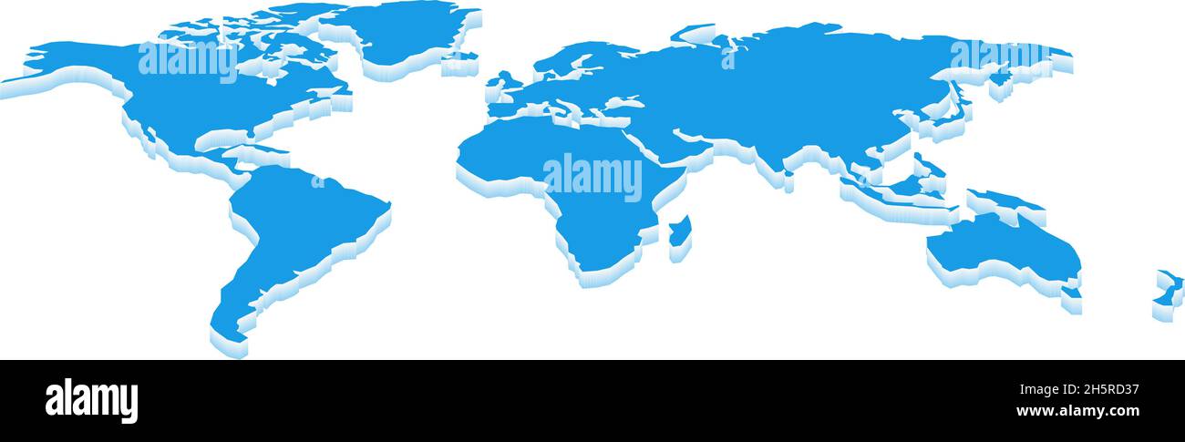 flat simple template earth map, isometric world map in modern style on ...