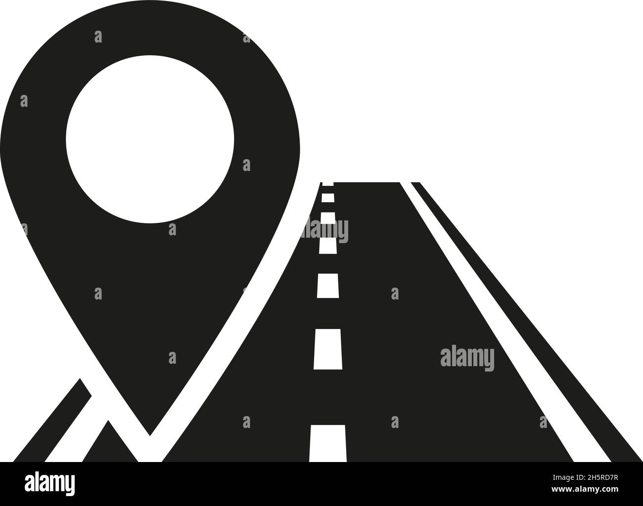 road and location icon on white bacground, vector illustration Stock ...