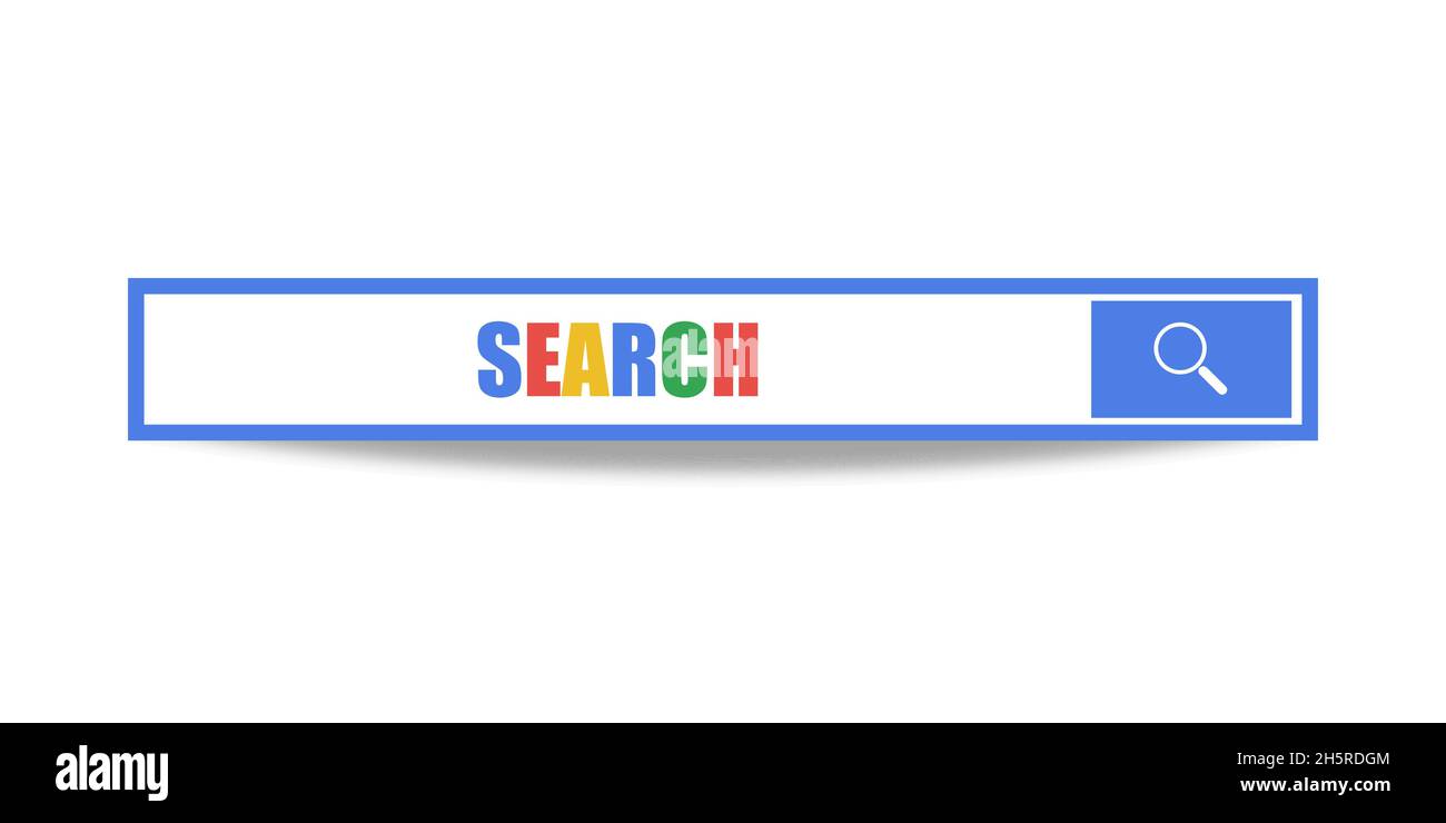 Modern flat search bar with blue search icon. Web vector illustration ...