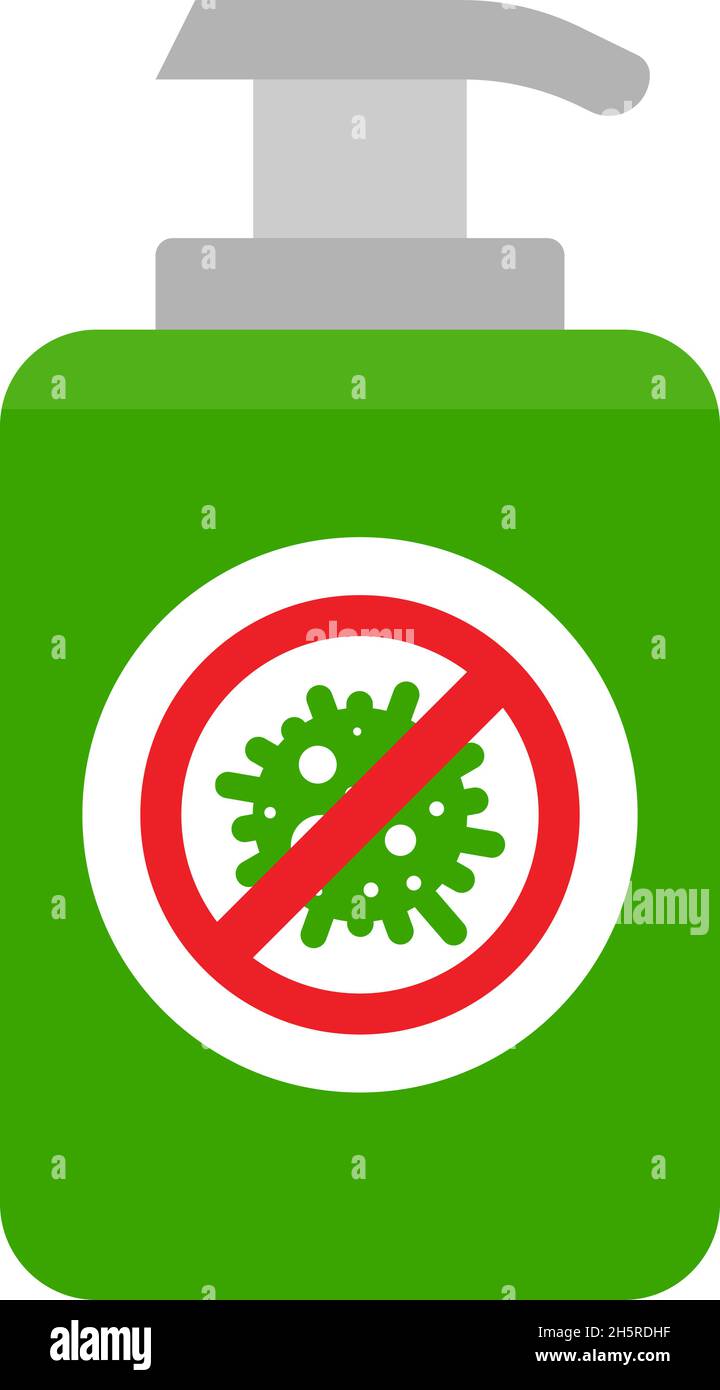 Antiseptic fight against viruses. Isolated vector sign symbol in flat ...