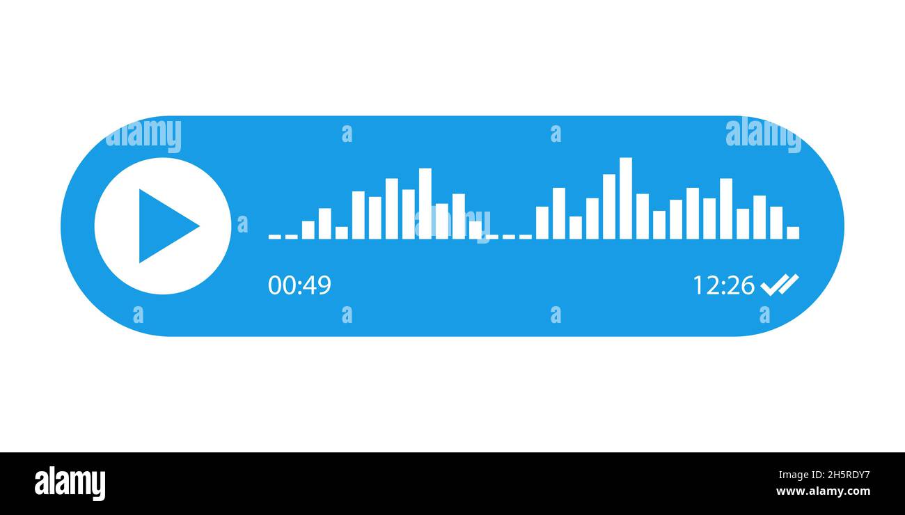 Message icon. Modern flat illustration with blue voice message chat ...