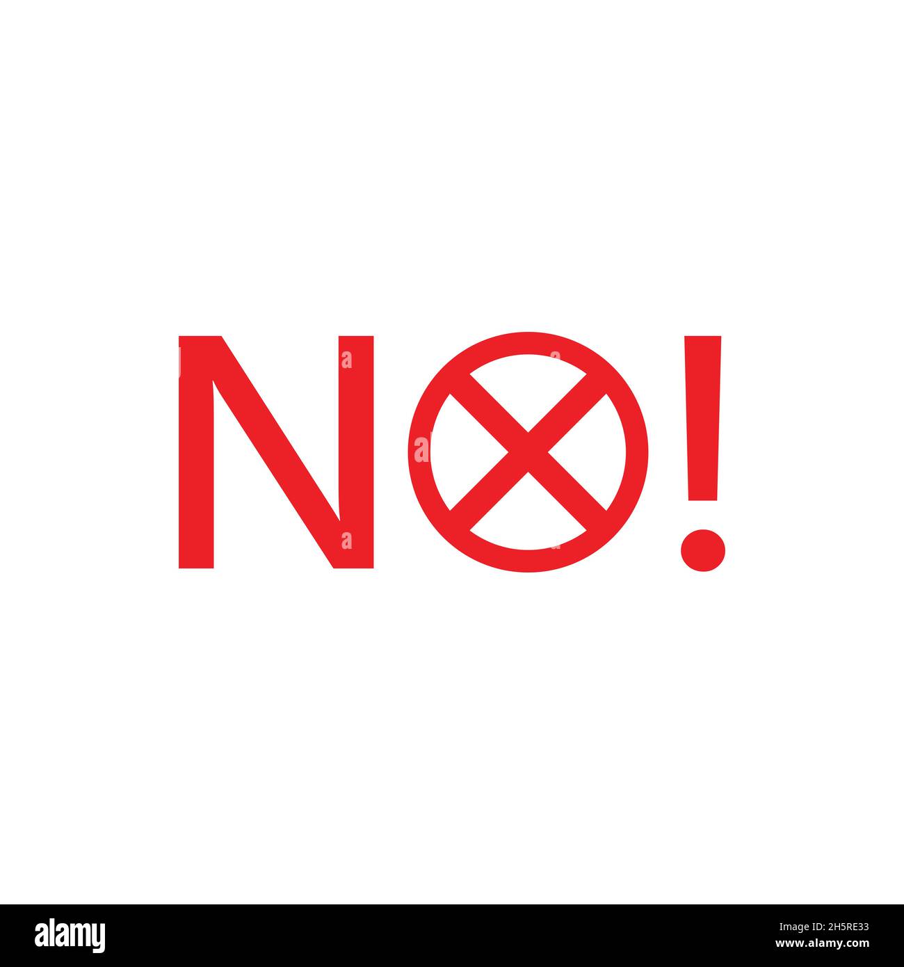 No, red ban symbol vector on white background. Isolated flat ...