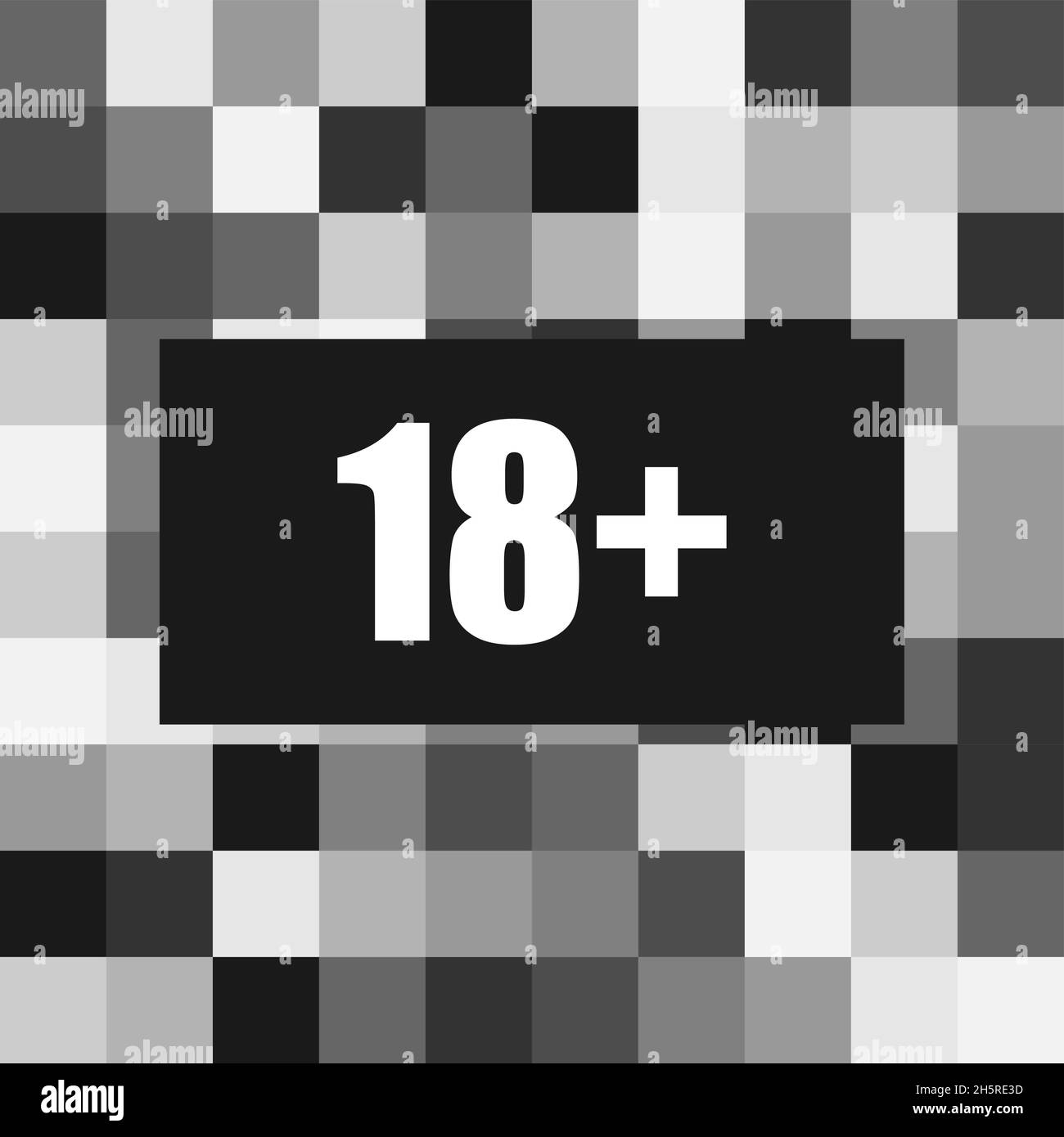 Censor icon with black 18 plus on white background. Isolated vector ...
