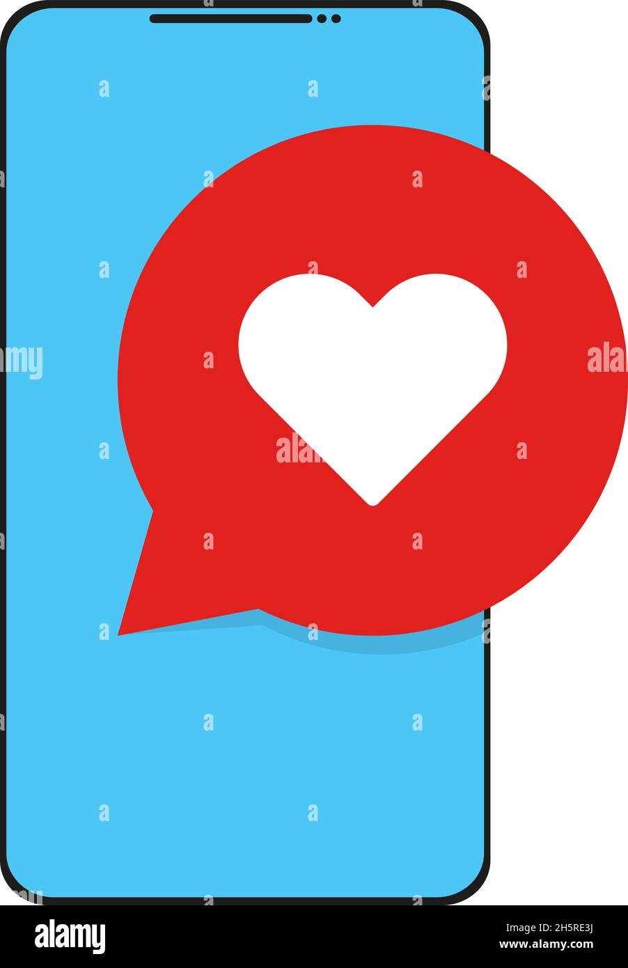 phone bubble with like in flat style, Social media comment vector ...