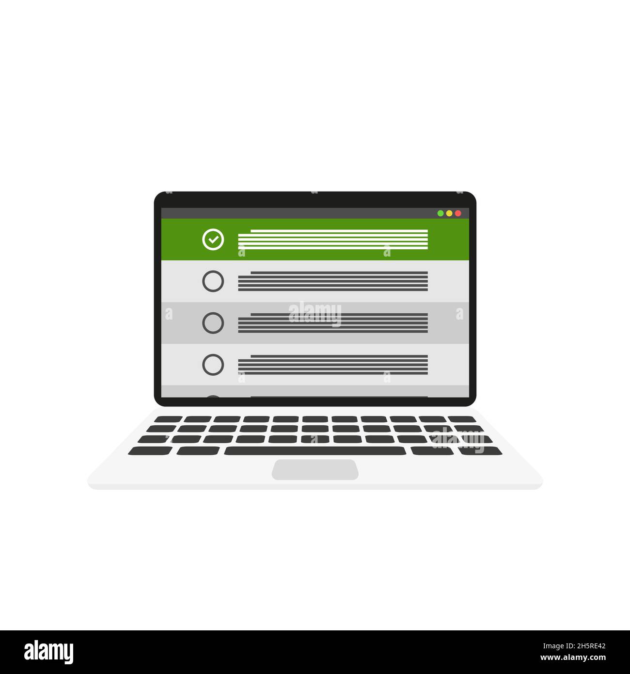 Laptop checkbox icon flat Cut Out Stock Images & Pictures - Alamy
