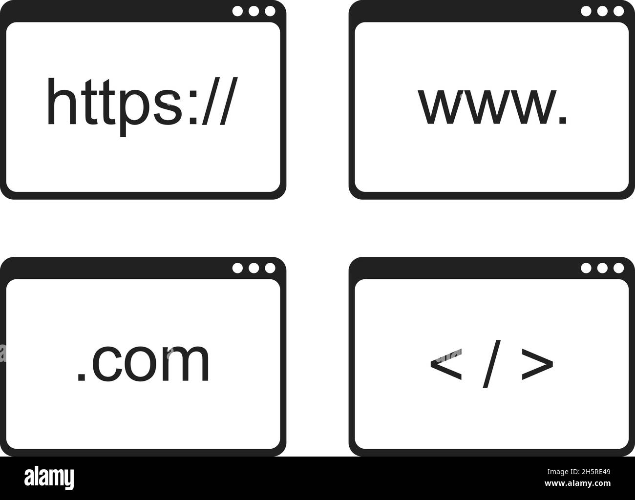 Browser search. Website vector isolated icon set on white background ...