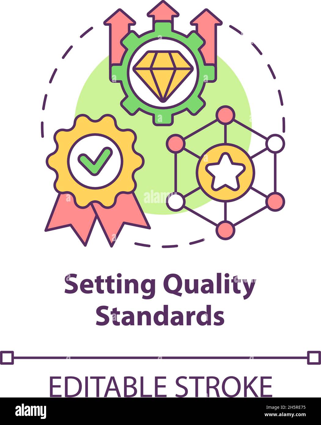 Setting quality standarts concept icon Stock Vector Image & Art - Alamy