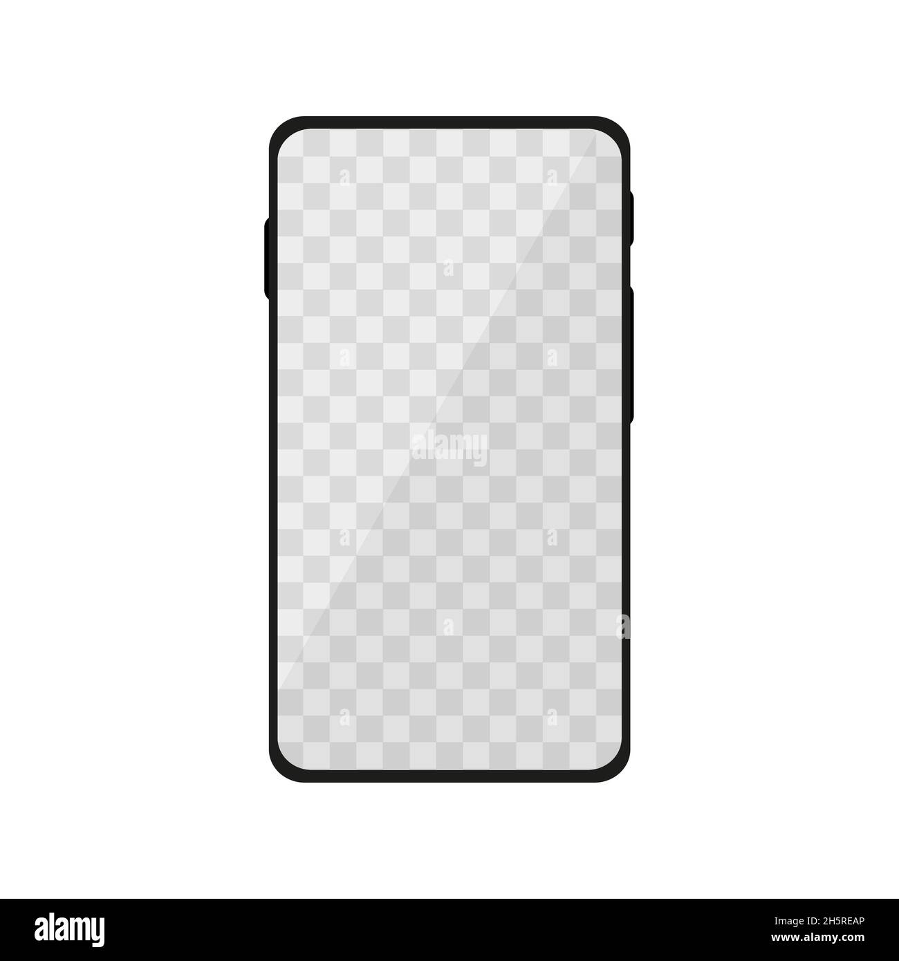 Phone with transparent screen. Flat mockup vector illustration ...