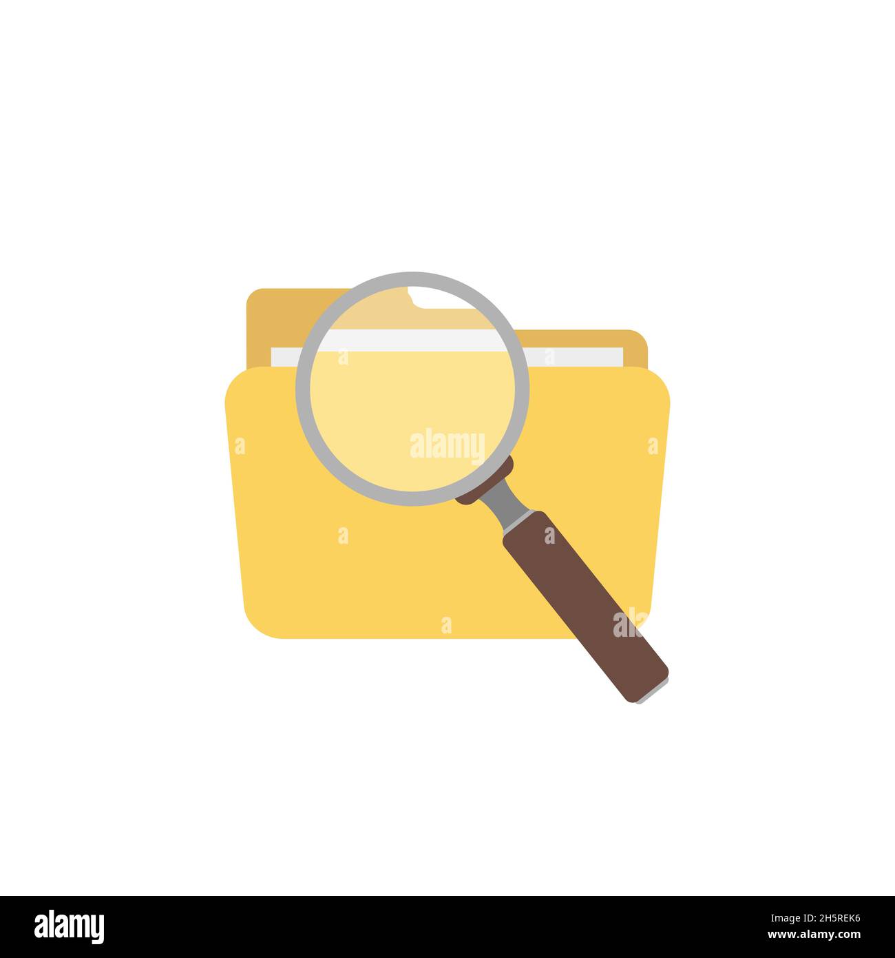Folder and magnifier flat. Vector illustration object. Search icon ...