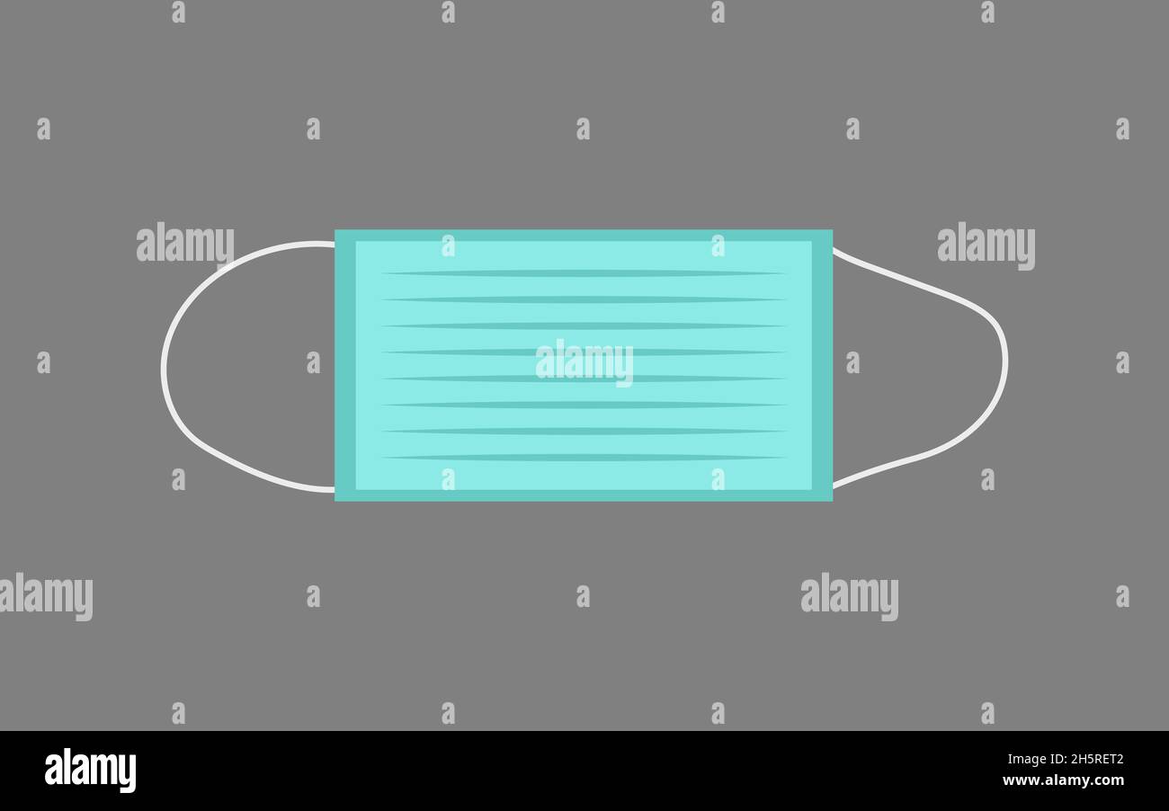 Medical mask flat illustration. Isolated vector sign symbol. Surgery ...