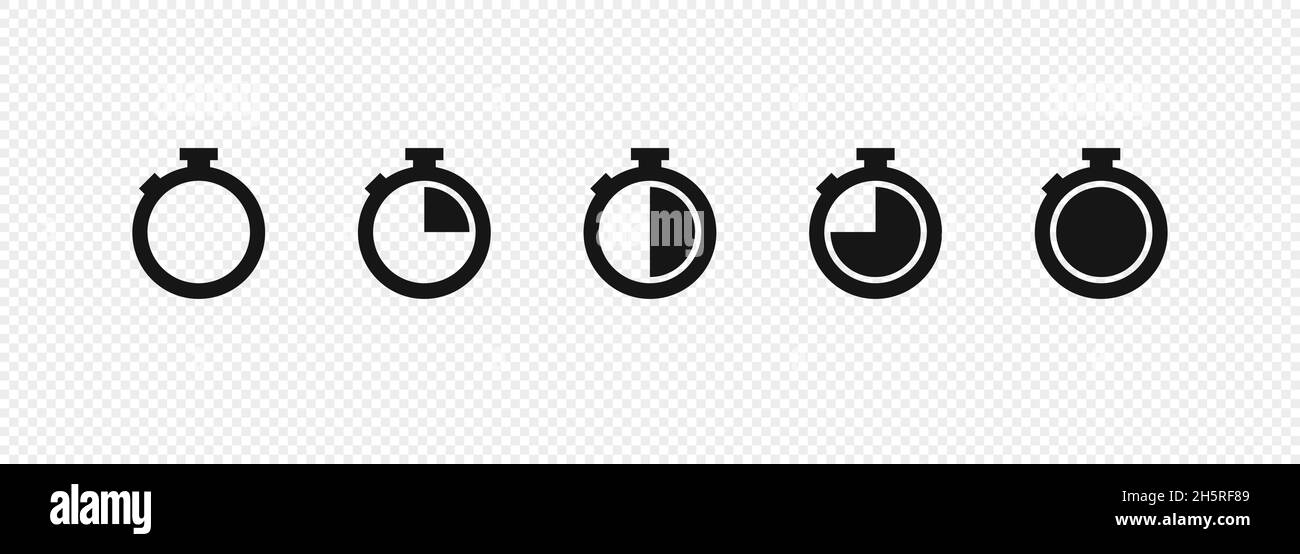 Timer isolated icons on transparent background. Set for concept design ...