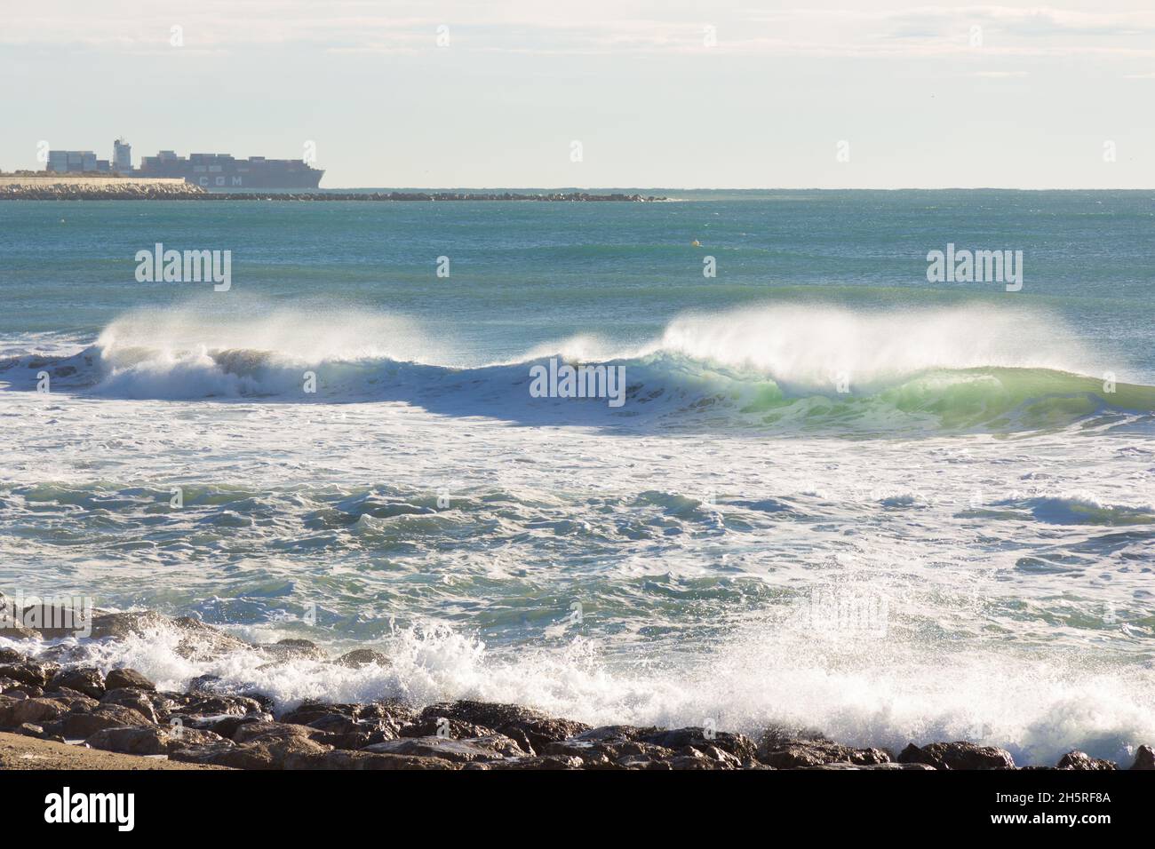 Waves, bad sea on the beach Stock Photo - Alamy