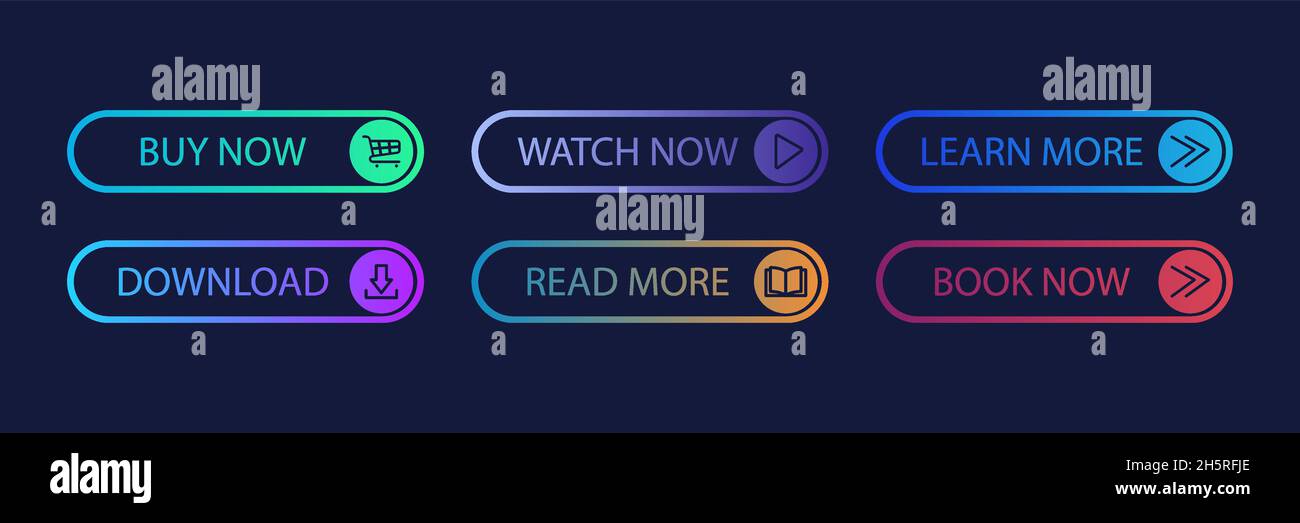 Gradient buttons for app design. Web icon set. Download icon Stock ...