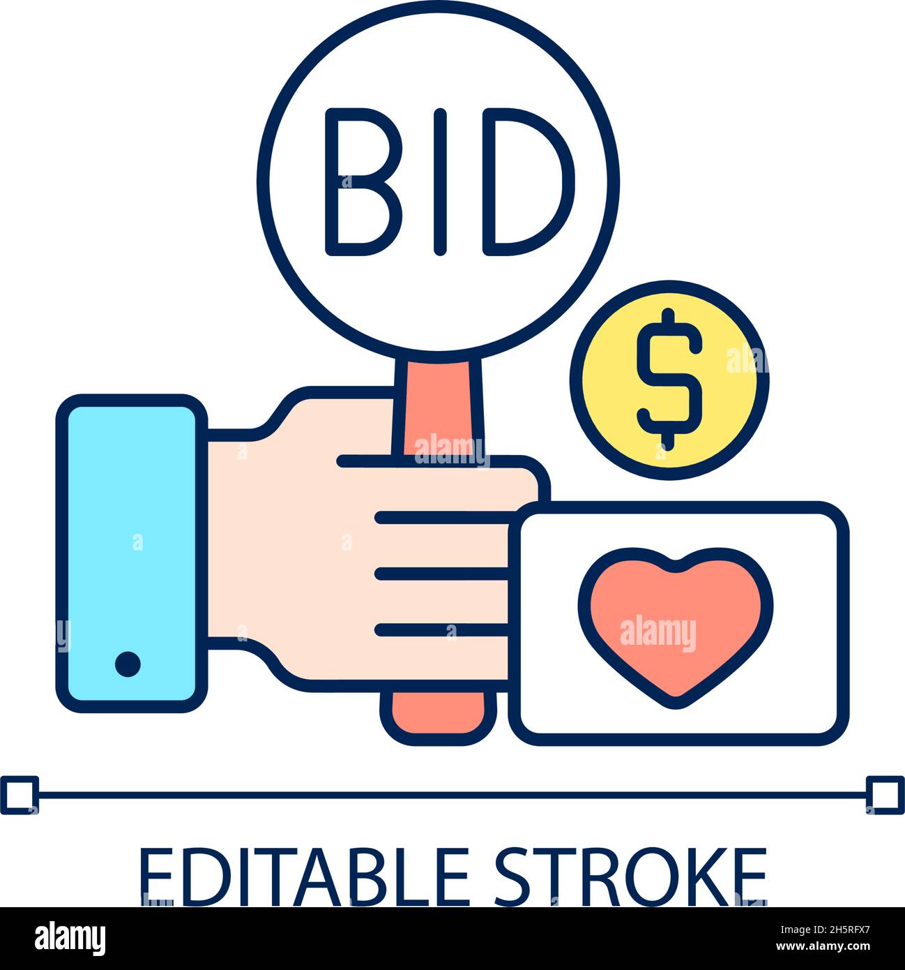 Charity auction RGB color icon Stock Vector Image & Art - Alamy