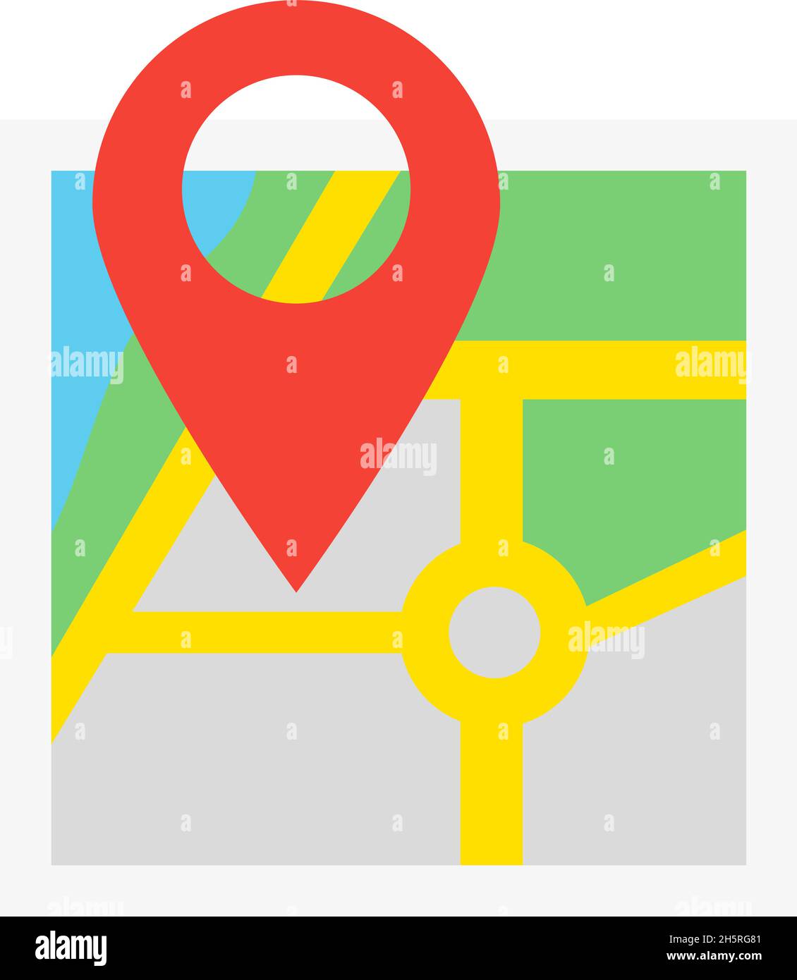 Map and map marker flat icon. Simple element vector illustration Stock ...