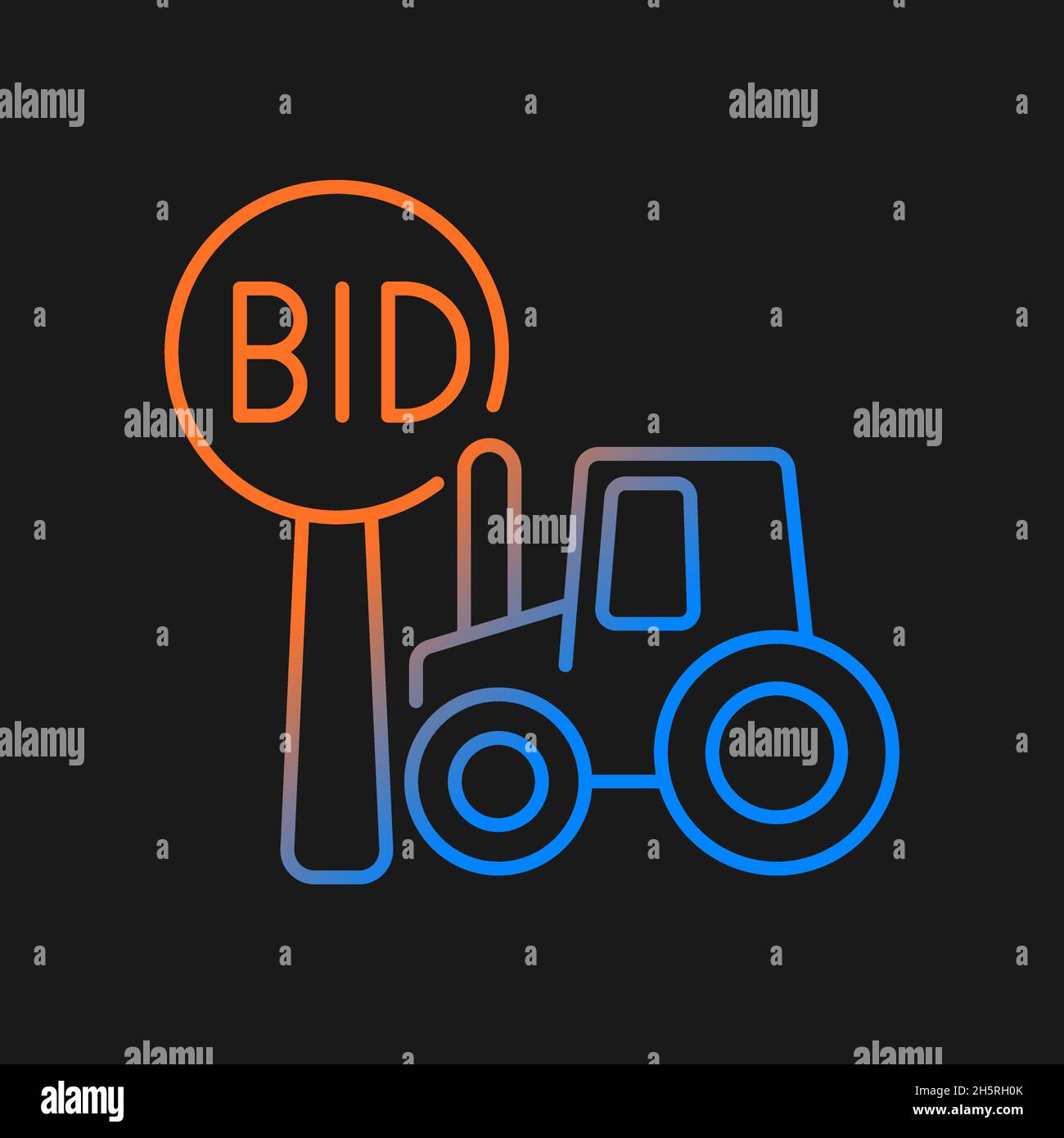 Farm auction gradient vector icon for dark theme Stock Vector Image ...