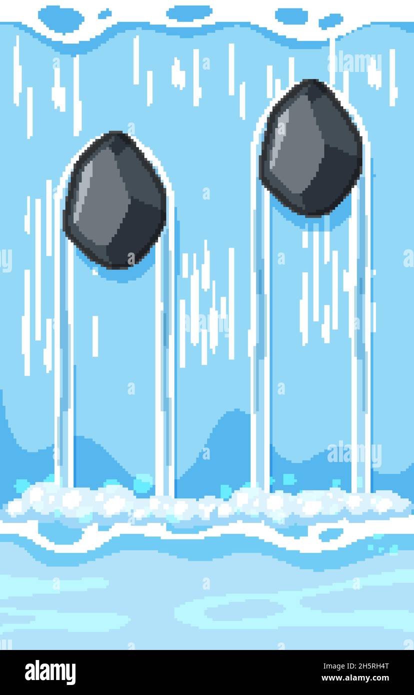 Waterfall and rocks background illustration Stock Vector Image & Art ...