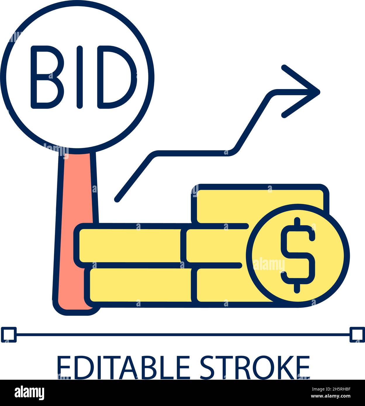 Bid increments RGB color icon Stock Vector Image & Art - Alamy