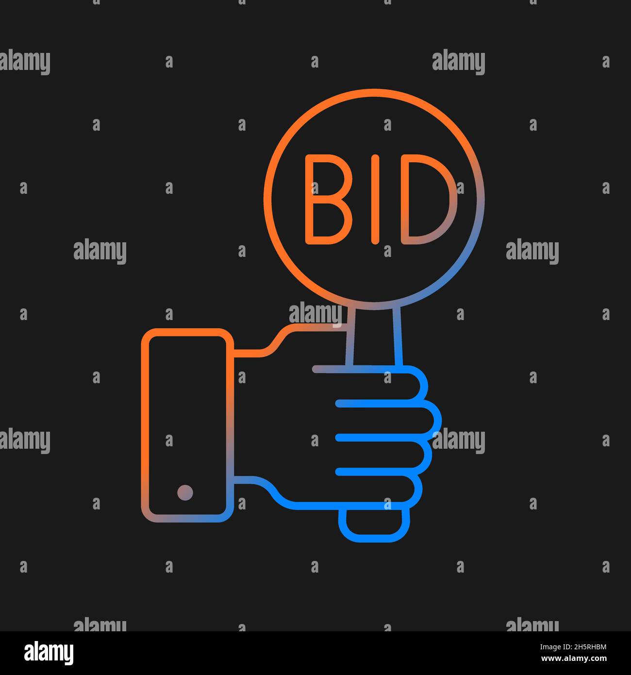 Bidding gradient vector icon for dark theme Stock Vector Image & Art ...