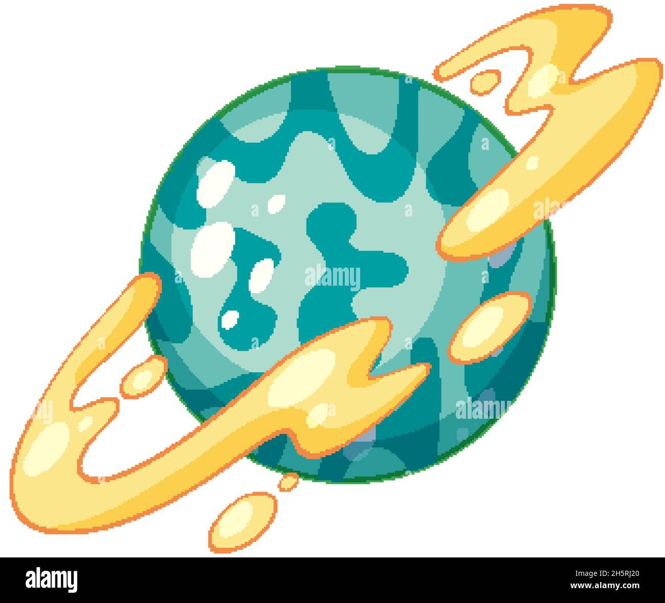 Fantasy comic planet isolated on white background illustration Stock ...