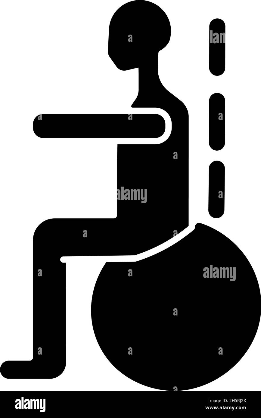 Gym ball exercises black glyph icon Stock Vector Image & Art - Alamy