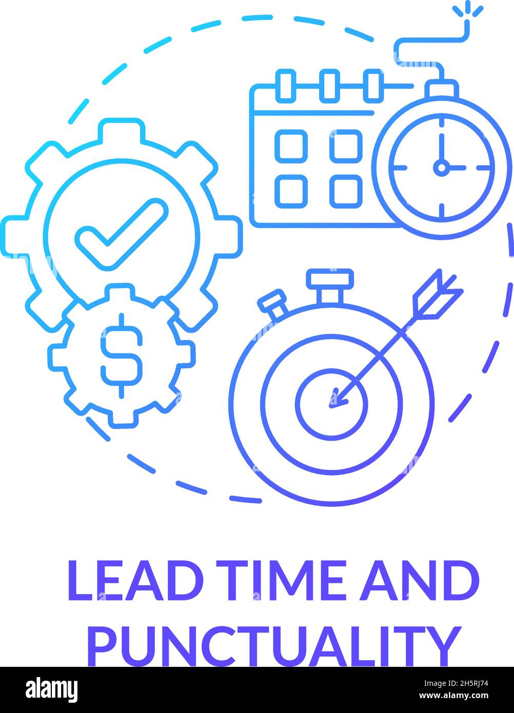 Lead time and punctuality blue gradient concept icon Stock Vector Image ...