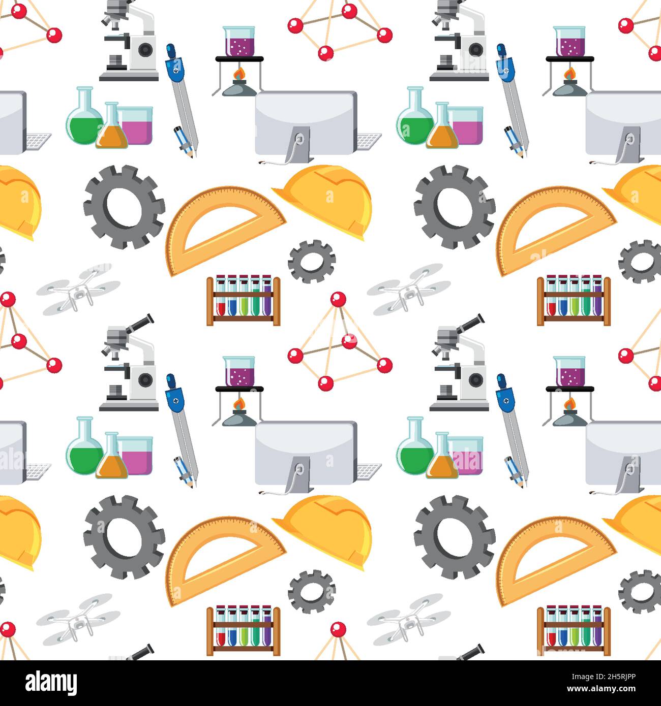 Learning tools seamless background illustration Stock Vector Image ...